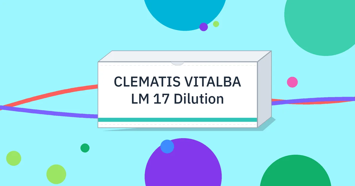 Symbolbild: Packung mit der Aufschrift CLEMATIS VITALBA LM 17 Dilution (PZN 13447412) – Verfügbarkeit und Bezug in Apotheken in Frankfurt am Main