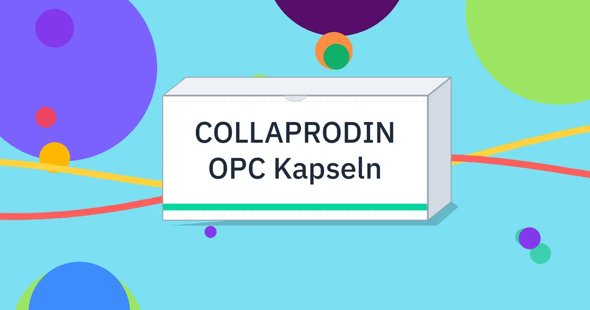 Symbolbild: Packung mit der Aufschrift COLLAPRODIN OPC Kapseln (PZN 07574968) – Verfügbarkeit und Bezug in Apotheken in Frankfurt am Main