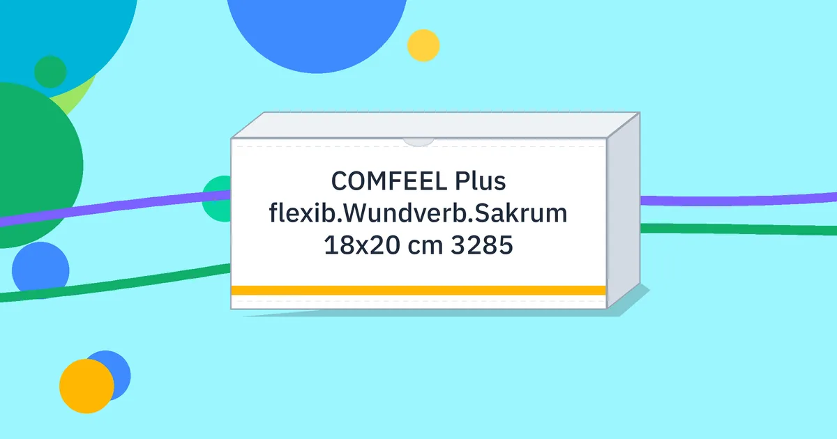 Symbolbild: Packung mit der Aufschrift COMFEEL Plus flexib.Wundverb.Sakrum 18x20 cm 3285 (PZN 09892715) – Verfügbarkeit und Bezug in Apotheken in Frankfurt am Main