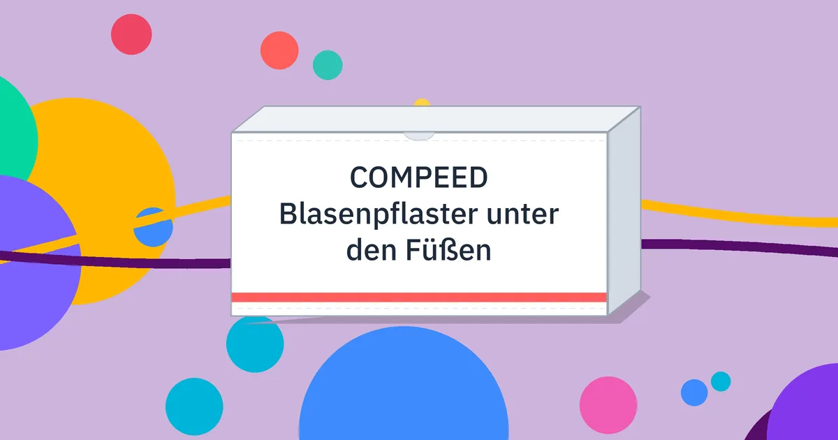 Symbolbild: Packung mit der Aufschrift COMPEED Blasenpflaster unter den Füßen (PZN 05738839) – Verfügbarkeit und Bezug in Apotheken in Frankfurt am Main