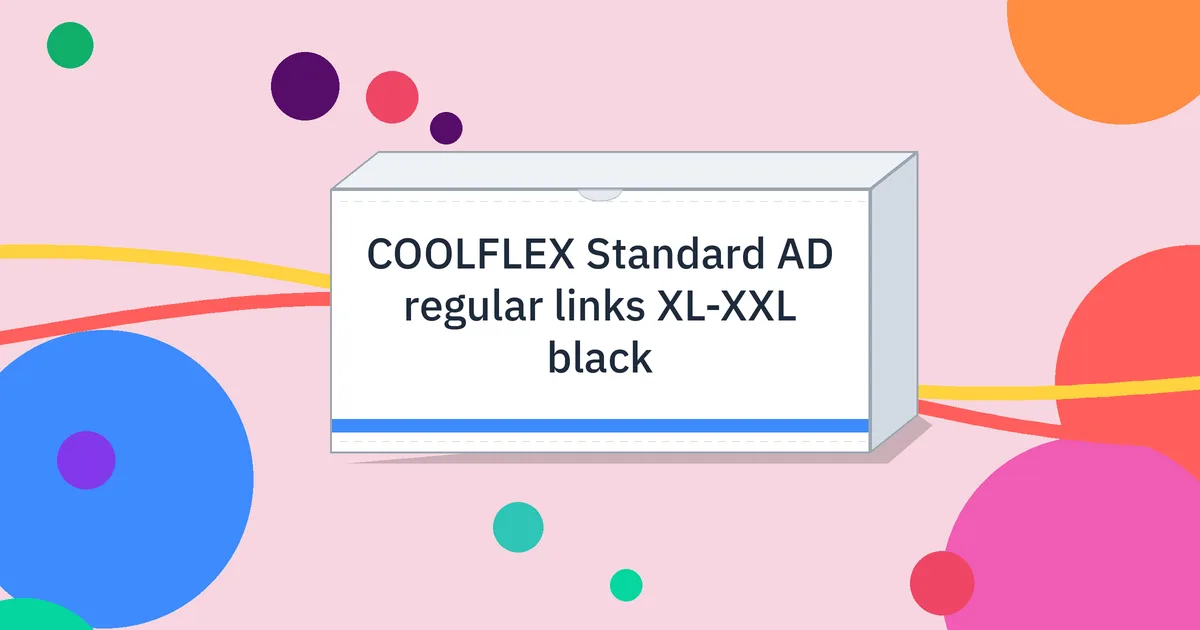 Symbolbild: Packung mit der Aufschrift COOLFLEX Standard AD regular links XL-XXL black (PZN 19535198) – Verfügbarkeit und Bezug in Apotheken in Frankfurt am Main