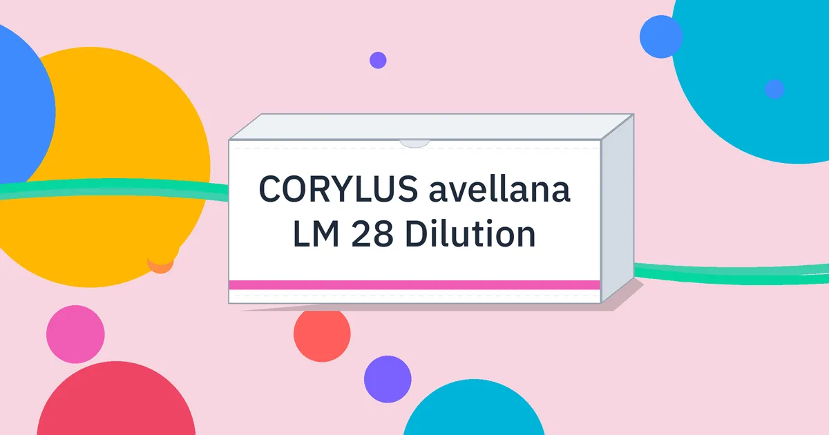 Symbolbild: Packung mit der Aufschrift CORYLUS avellana LM 28 Dilution (PZN 13454659) – Verfügbarkeit und Bezug in Apotheken in Frankfurt am Main