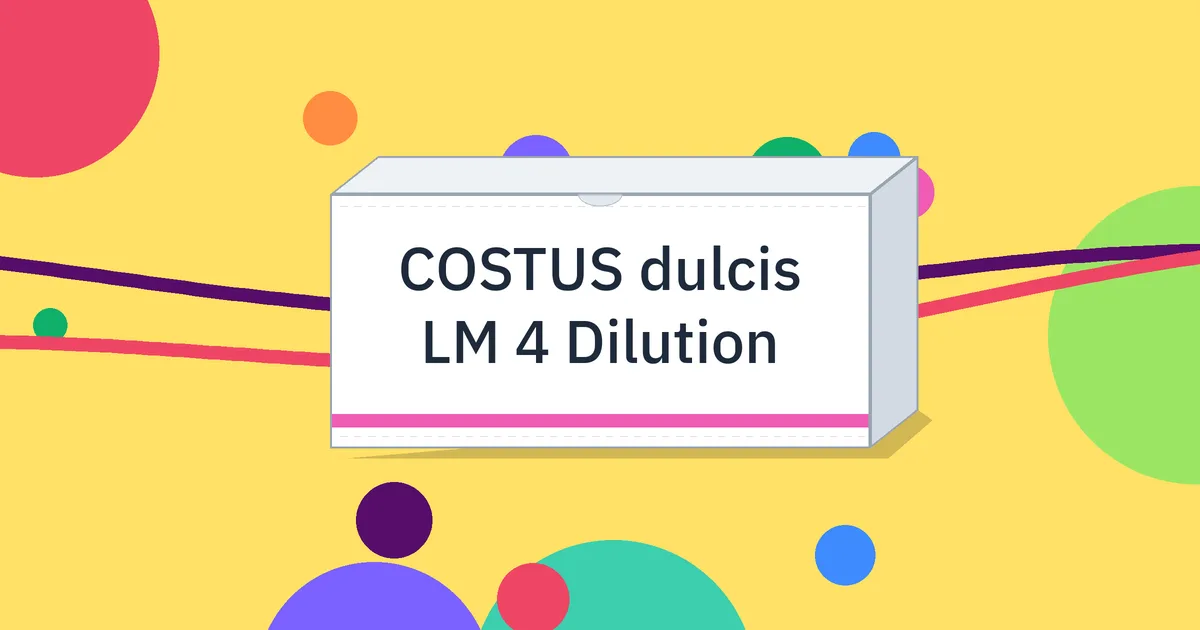 Symbolbild: Packung mit der Aufschrift COSTUS dulcis LM 4 Dilution (PZN 13454837) – Verfügbarkeit und Bezug in Apotheken in Frankfurt am Main
