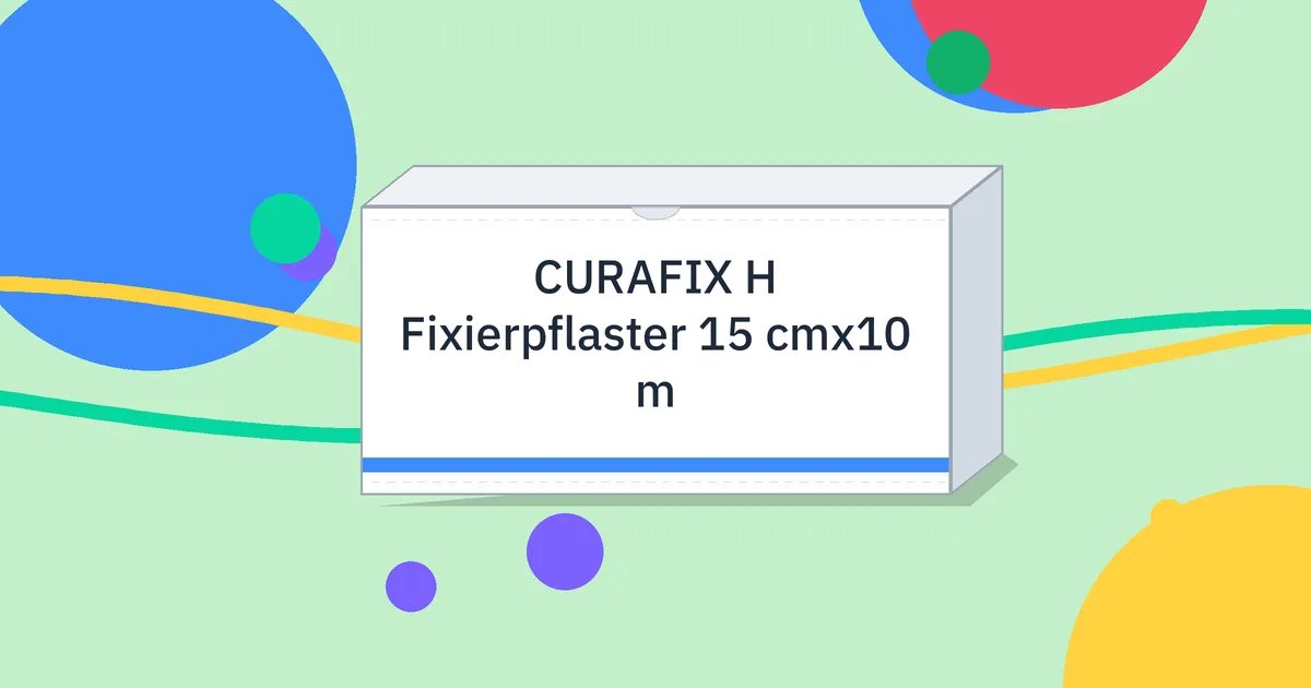Symbolbild: Packung mit der Aufschrift CURAFIX H Fixierpflaster 15 cmx10 m (PZN 19068325) – Verfügbarkeit und Bezug in Apotheken in Frankfurt am Main