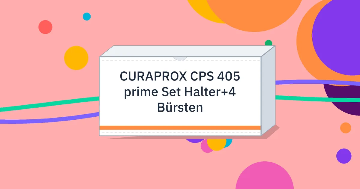 Symbolbild: Packung mit der Aufschrift CURAPROX CPS 405 prime Set Halter+4 Bürsten (PZN 01293004) – Verfügbarkeit und Bezug in Apotheken in Frankfurt am Main
