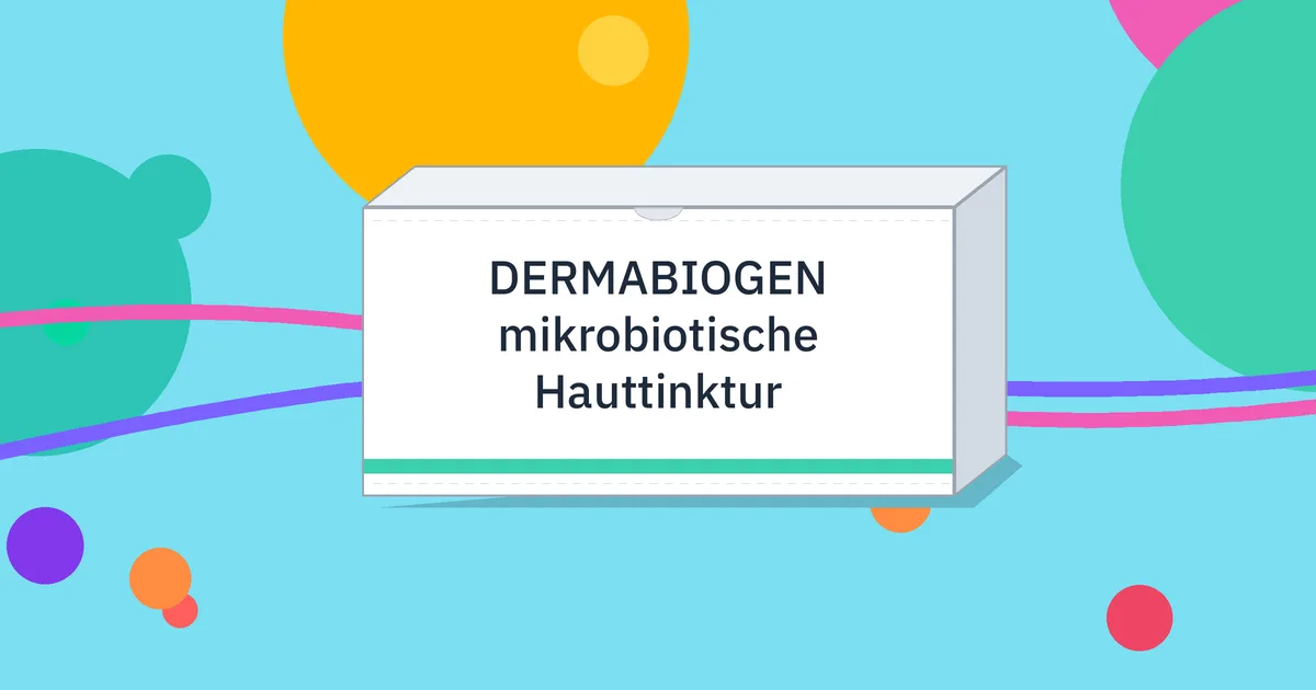 Symbolbild: Packung mit der Aufschrift DERMABIOGEN mikrobiotische Hauttinktur (PZN 18186229) – Verfügbarkeit und Bezug in Apotheken in Frankfurt am Main