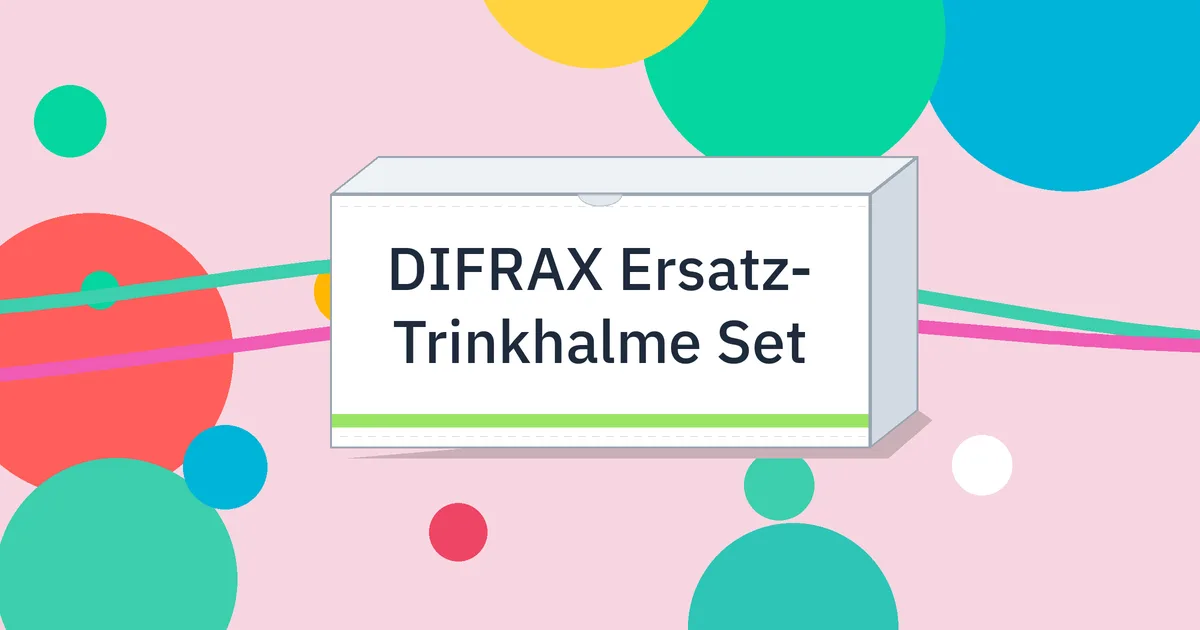 Symbolbild: Packung mit der Aufschrift DIFRAX Ersatz-Trinkhalme Set (PZN 15734179) – Verfügbarkeit und Bezug in Apotheken in Frankfurt am Main