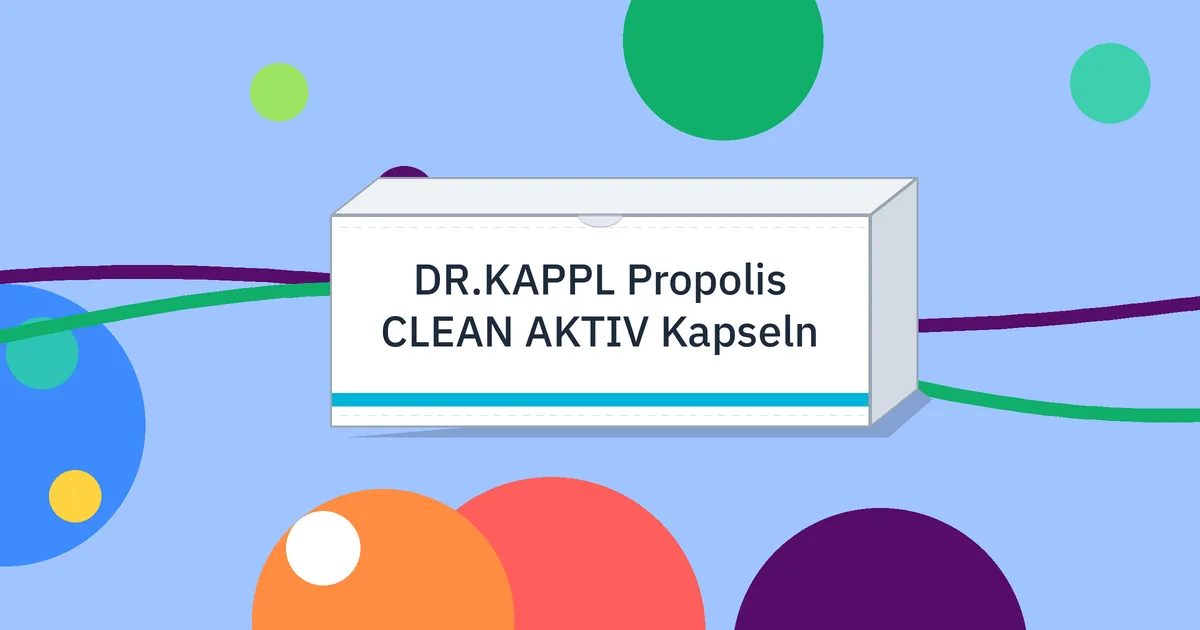 Symbolbild: Packung mit der Aufschrift DR.KAPPL Propolis CLEAN AKTIV Kapseln (PZN 14407662) – Verfügbarkeit und Bezug in Apotheken in Frankfurt am Main