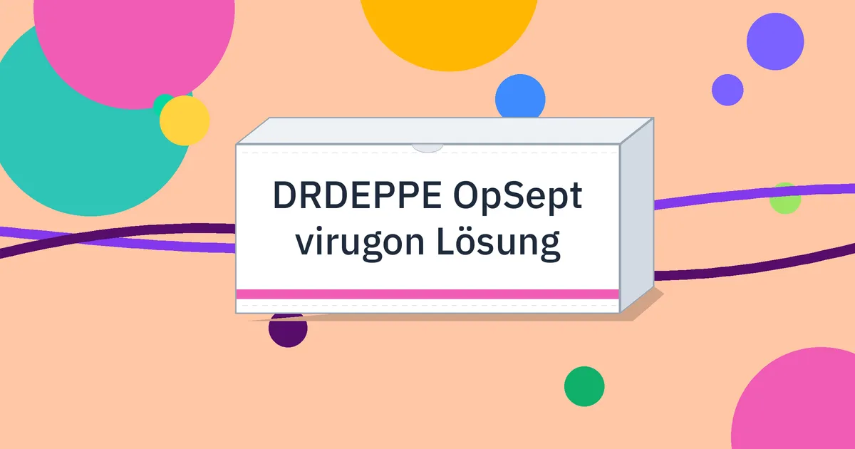 Symbolbild: Packung mit der Aufschrift DRDEPPE OpSept virugon Lösung (PZN 18372481) – Verfügbarkeit und Bezug in Apotheken in Frankfurt am Main