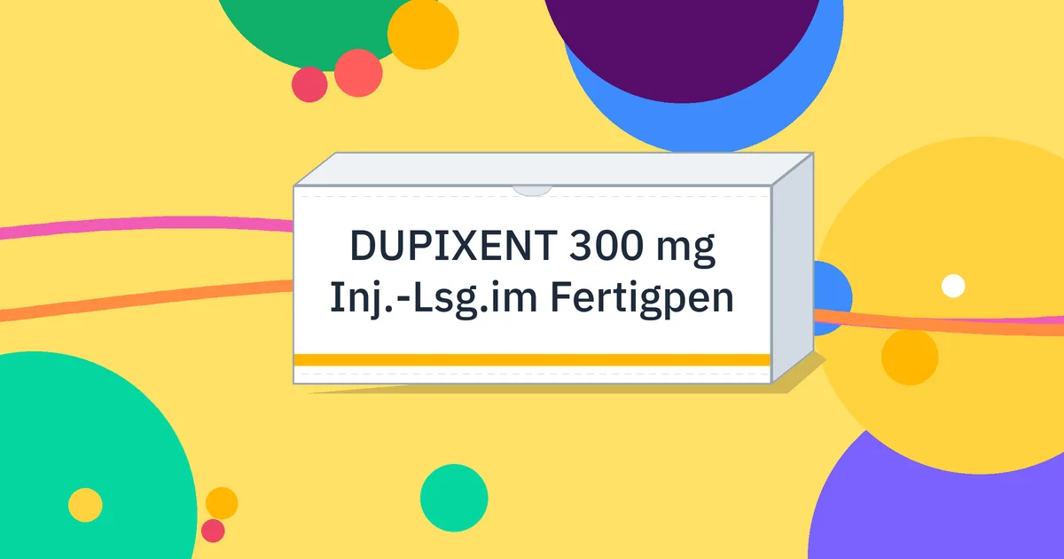 Symbolbild: Packung mit der Aufschrift DUPIXENT 300 mg Inj.-Lsg.im Fertigpen (PZN 14350181) – Verfügbarkeit und Bezug in Apotheken in Frankfurt am Main
