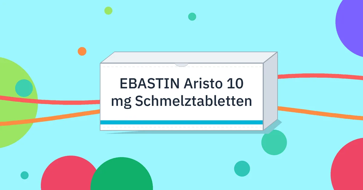 Symbolbild: Packung mit der Aufschrift EBASTIN Aristo 10 mg Schmelztabletten (PZN 20272775) – Verfügbarkeit und Bezug in Apotheken in Frankfurt am Main