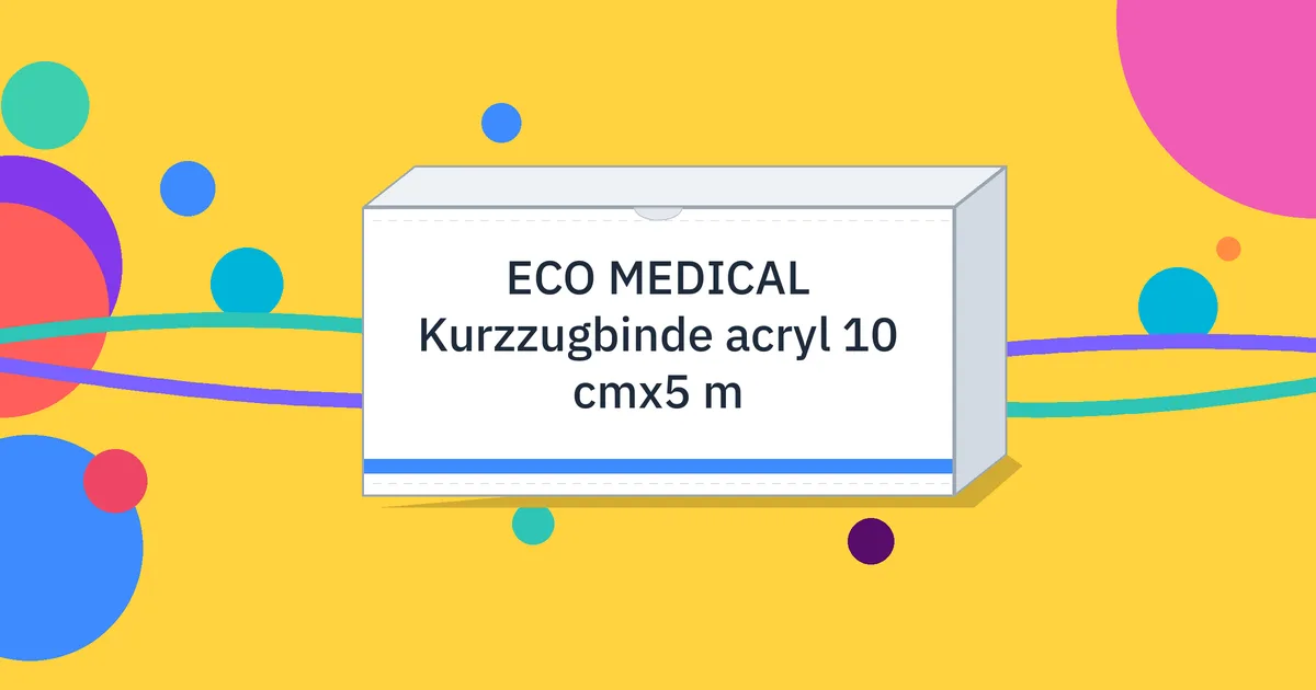 Symbolbild: Packung mit der Aufschrift ECO MEDICAL Kurzzugbinde acryl 10 cmx5 m (PZN 00741788) – Verfügbarkeit und Bezug in Apotheken in Frankfurt am Main
