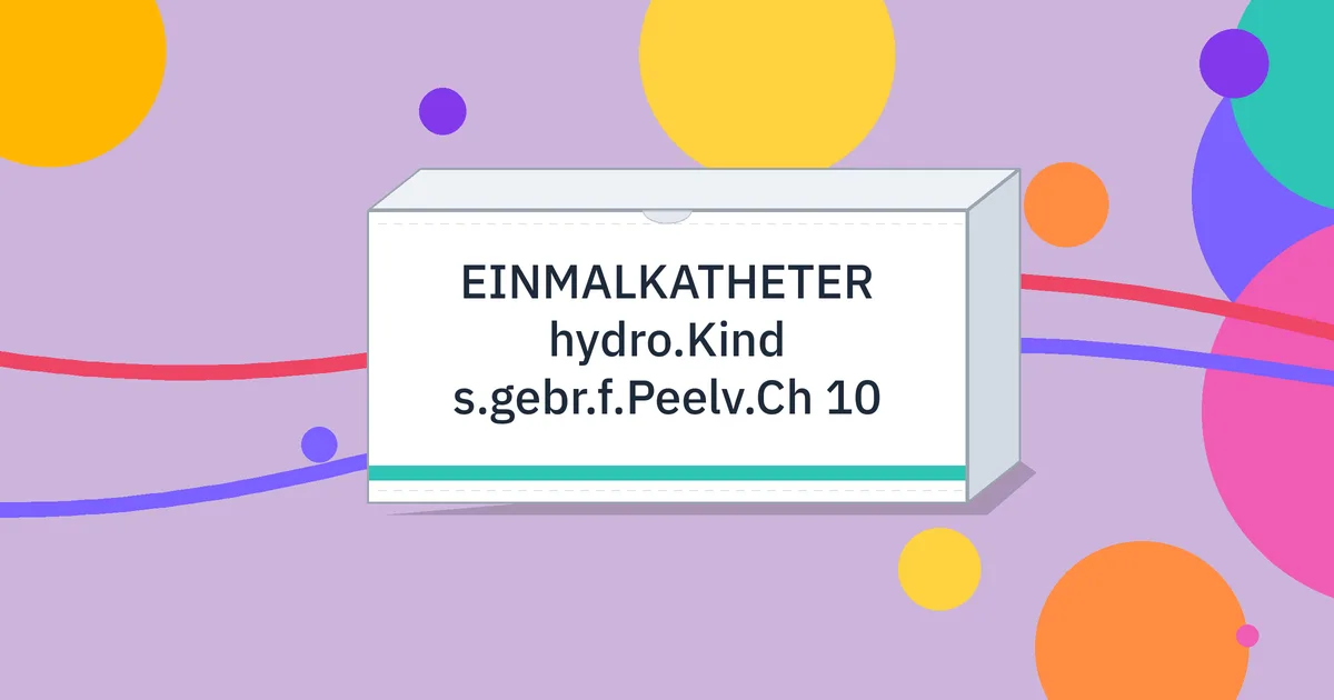 Symbolbild: Packung mit der Aufschrift EINMALKATHETER hydro.Kind s.gebr.f.Peelv.Ch 10 (PZN 14136973) – Verfügbarkeit und Bezug in Apotheken in Frankfurt am Main
