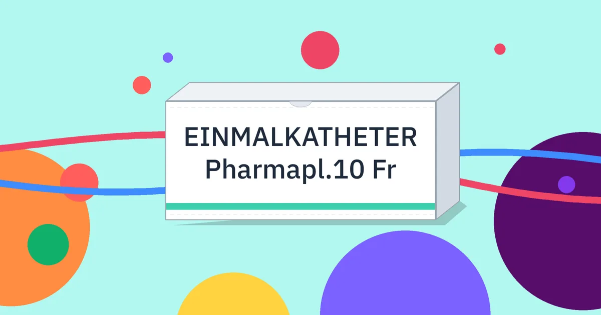 Symbolbild: Packung mit der Aufschrift EINMALKATHETER Pharmapl.10 Fr (PZN 03165121) – Verfügbarkeit und Bezug in Apotheken in Frankfurt am Main