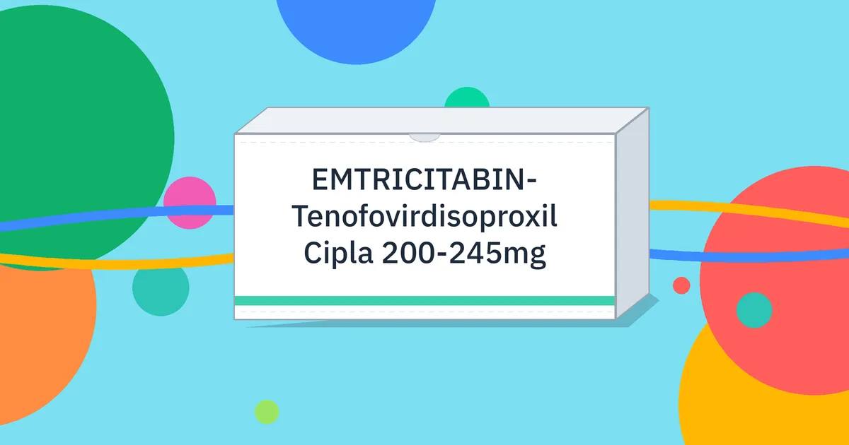 Symbolbild: Packung mit der Aufschrift EMTRICITABIN-Tenofovirdisoproxil Cipla 200-245mg (PZN 19131414) – Verfügbarkeit und Bezug in Apotheken in Frankfurt am Main