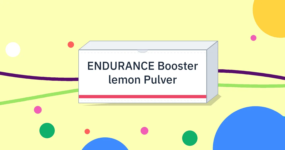 Symbolbild: Packung mit der Aufschrift ENDURANCE Booster lemon Pulver (PZN 10404885) – Verfügbarkeit und Bezug in Apotheken in Frankfurt am Main