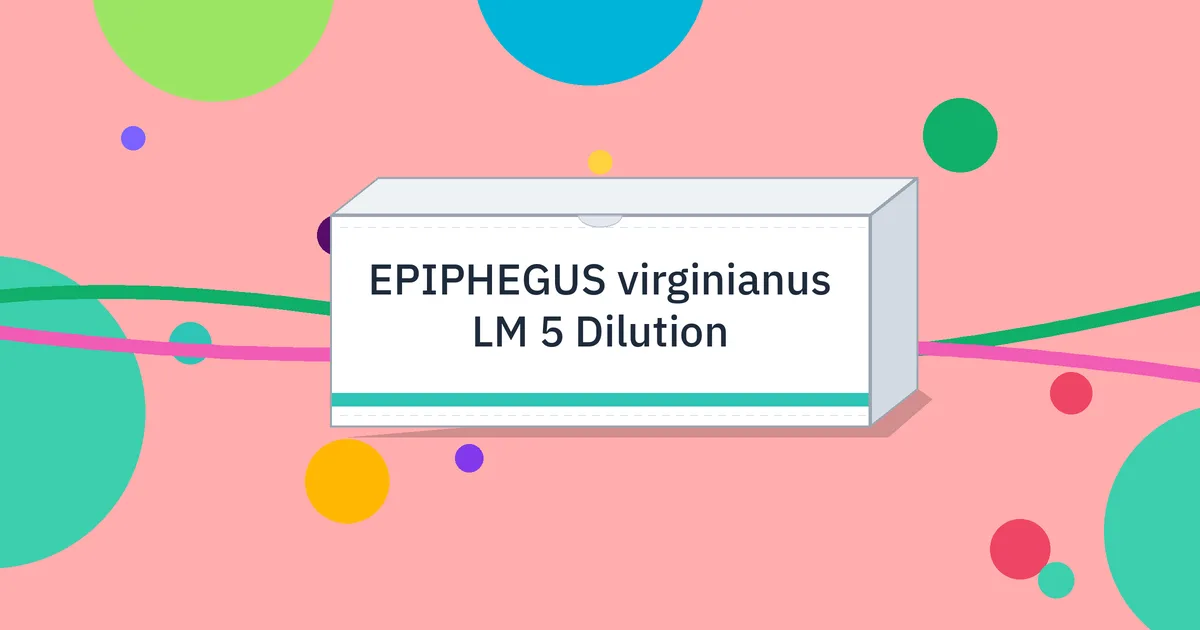 Symbolbild: Packung mit der Aufschrift EPIPHEGUS virginianus LM 5 Dilution (PZN 13472479) – Verfügbarkeit und Bezug in Apotheken in Frankfurt am Main