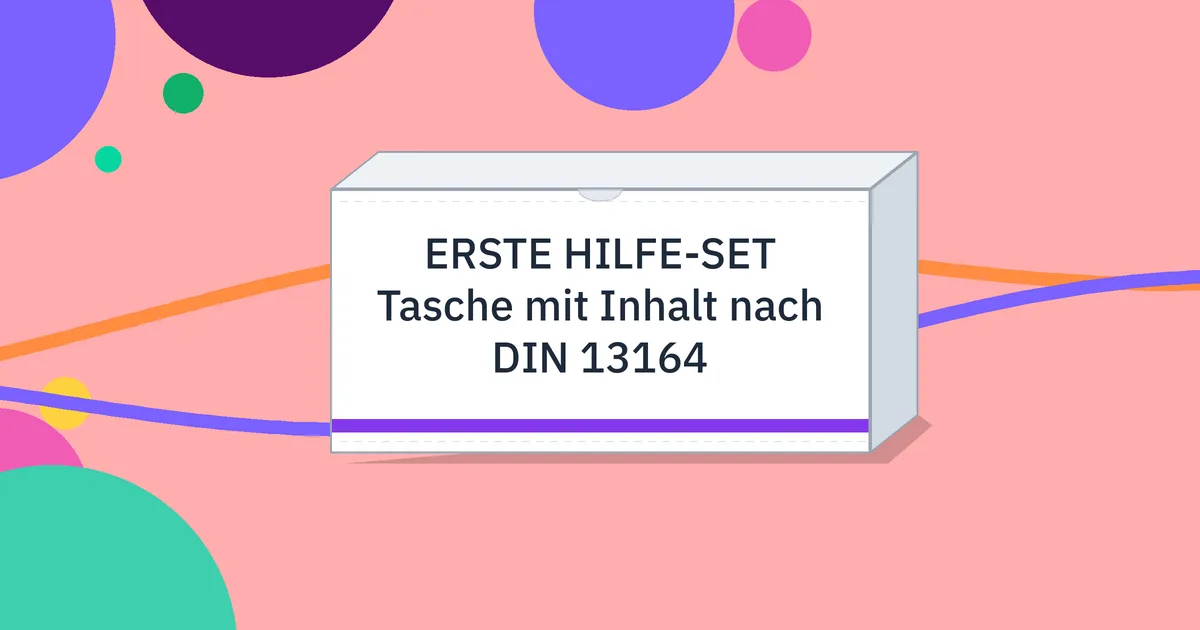 Symbolbild: Packung mit der Aufschrift ERSTE HILFE-SET Tasche mit Inhalt nach DIN 13164 (PZN 14141945) – Verfügbarkeit und Bezug in Apotheken in Frankfurt am Main