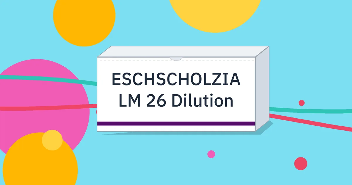 Symbolbild: Packung mit der Aufschrift ESCHSCHOLZIA LM 26 Dilution (PZN 13480131) – Verfügbarkeit und Bezug in Apotheken in Frankfurt am Main