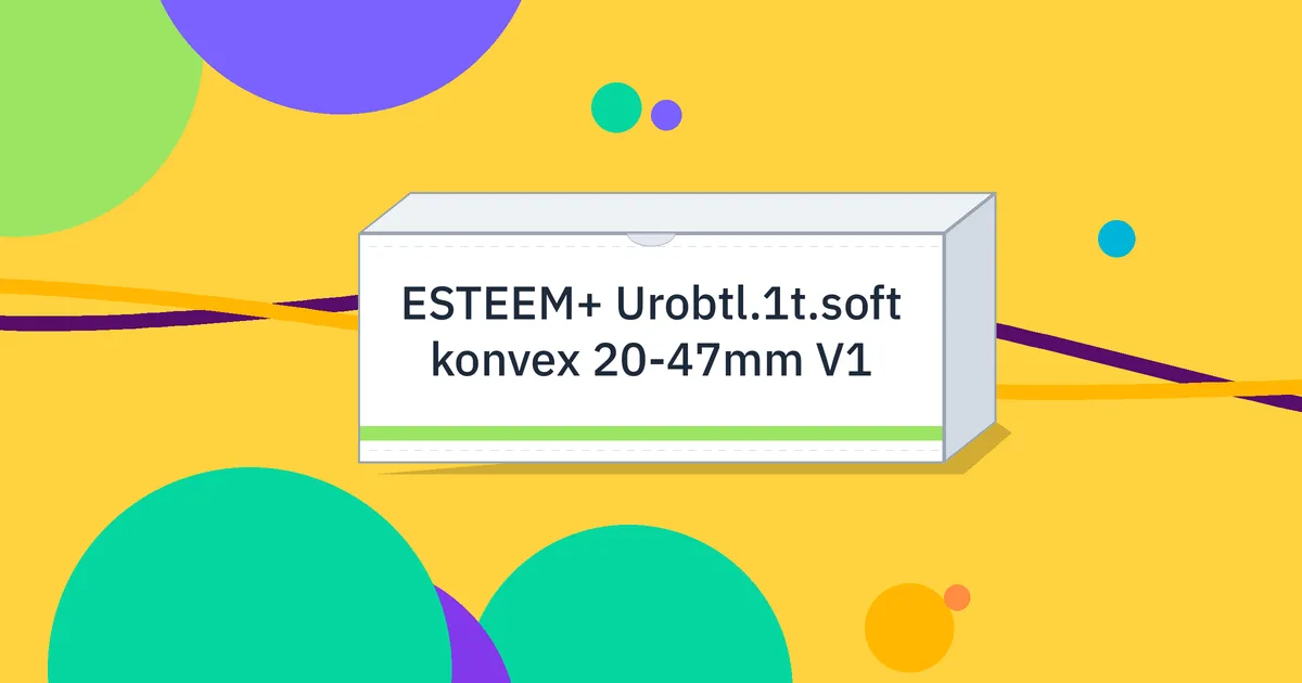 Symbolbild: Packung mit der Aufschrift ESTEEM+ Urobtl.1t.soft konvex 20-47mm V1 (PZN 18724129) – Verfügbarkeit und Bezug in Apotheken in Frankfurt am Main