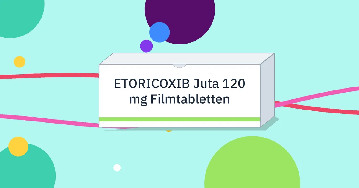 Symbolbild: Packung mit der Aufschrift ETORICOXIB Juta 120 mg Filmtabletten (PZN 18050122) – Verfügbarkeit und Bezug in Apotheken in Frankfurt am Main