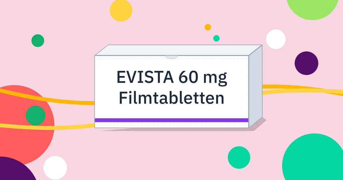 Symbolbild: Packung mit der Aufschrift EVISTA 60 mg Filmtabletten (PZN 04048943) – Verfügbarkeit und Bezug in Apotheken in Frankfurt am Main