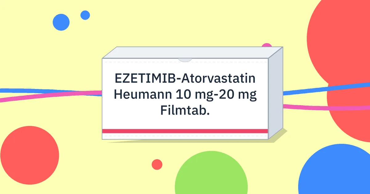 Symbolbild: Packung mit der Aufschrift EZETIMIB-Atorvastatin Heumann 10 mg-20 mg Filmtab. (PZN 19054754) – Verfügbarkeit und Bezug in Apotheken in Frankfurt am Main