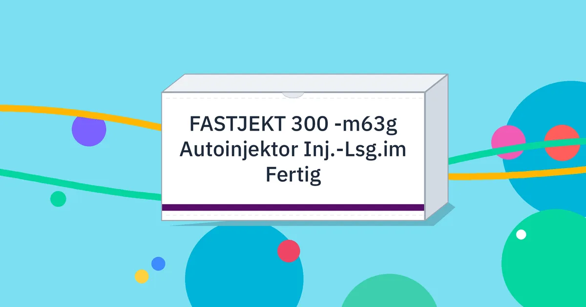 Symbolbild: Packung mit der Aufschrift FASTJEKT 300 -m63g Autoinjektor Inj.-Lsg.im Fertig (PZN 17436836) – Verfügbarkeit und Bezug in Apotheken in Frankfurt am Main