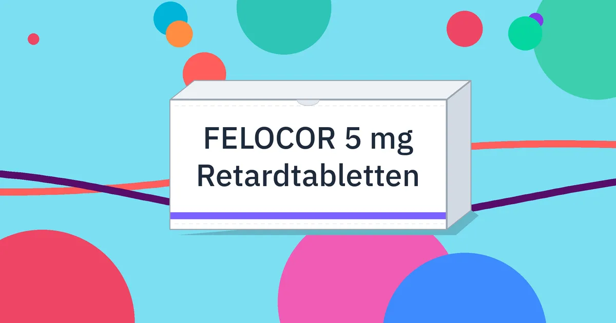 Symbolbild: Packung mit der Aufschrift FELOCOR 5 mg Retardtabletten (PZN 01511470) – Verfügbarkeit und Bezug in Apotheken in Frankfurt am Main