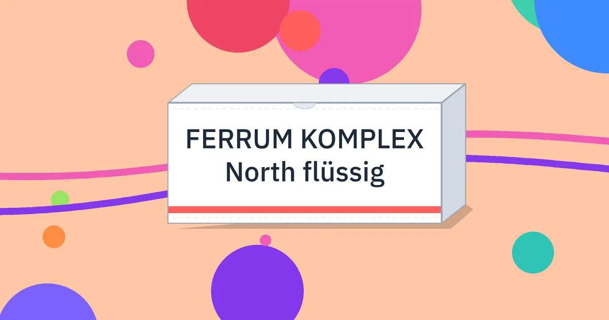 Symbolbild: Packung mit der Aufschrift FERRUM KOMPLEX North flüssig (PZN 09477519) – Verfügbarkeit und Bezug in Apotheken in Frankfurt am Main