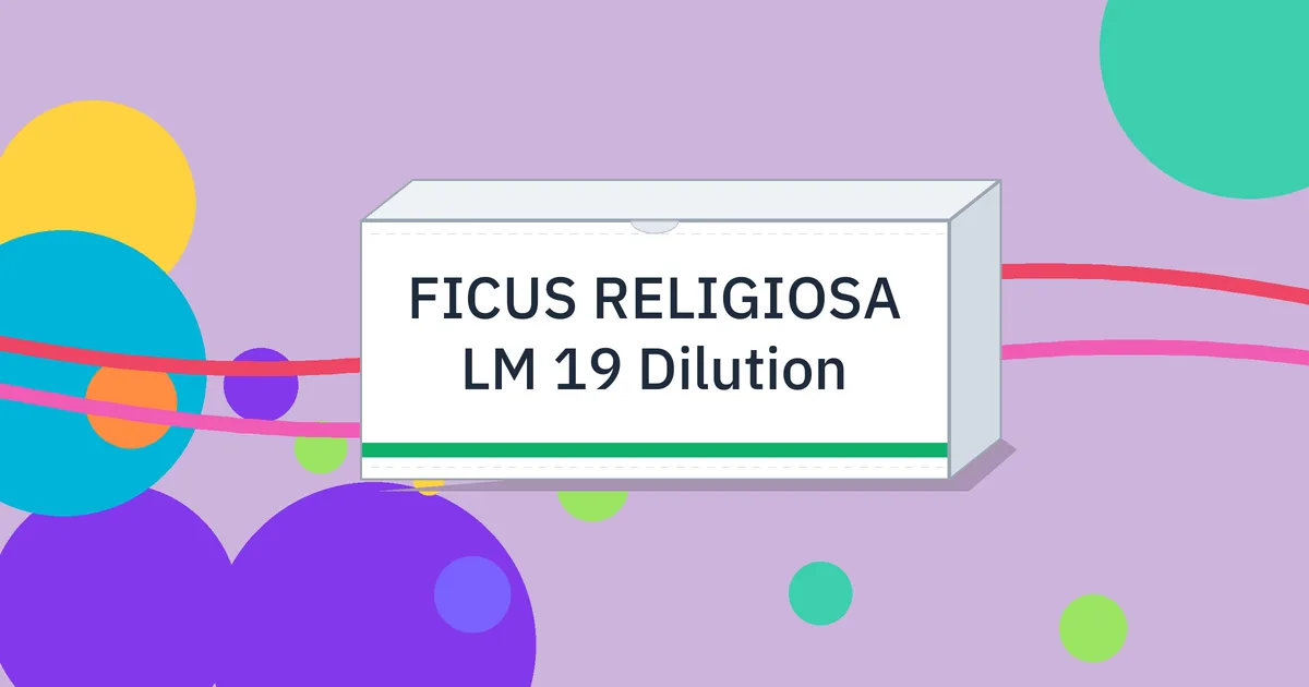Symbolbild: Packung mit der Aufschrift FICUS RELIGIOSA LM 19 Dilution (PZN 12854055) – Verfügbarkeit und Bezug in Apotheken in Frankfurt am Main