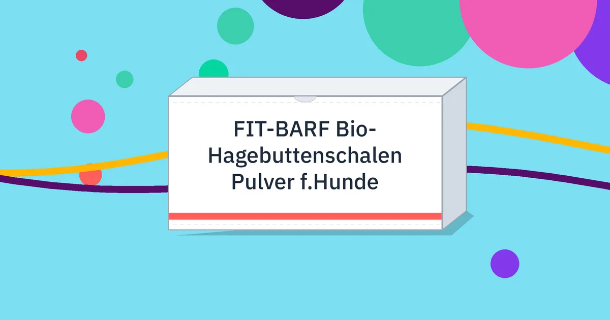 Symbolbild: Packung mit der Aufschrift FIT-BARF Bio-Hagebuttenschalen Pulver f.Hunde (PZN 12475369) – Verfügbarkeit und Bezug in Apotheken in Frankfurt am Main