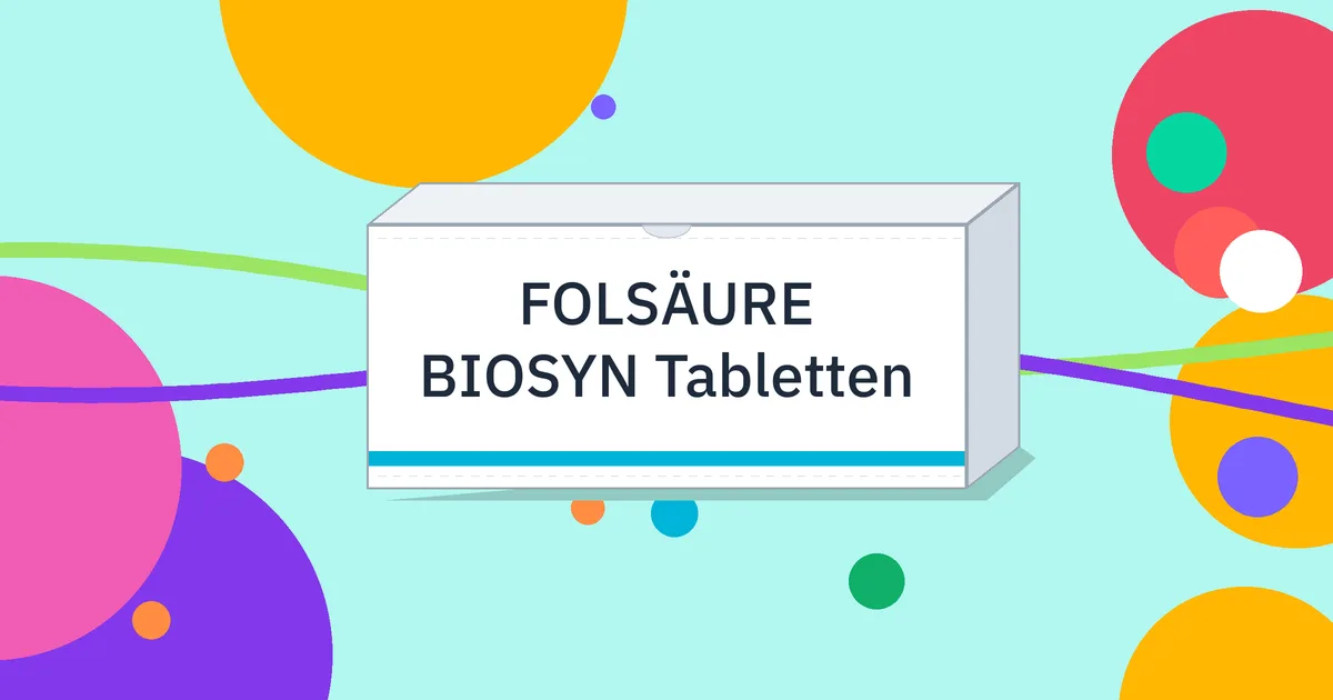 Symbolbild: Packung mit der Aufschrift FOLSÄURE BIOSYN Tabletten (PZN 18710593) – Verfügbarkeit und Bezug in Apotheken in Frankfurt am Main