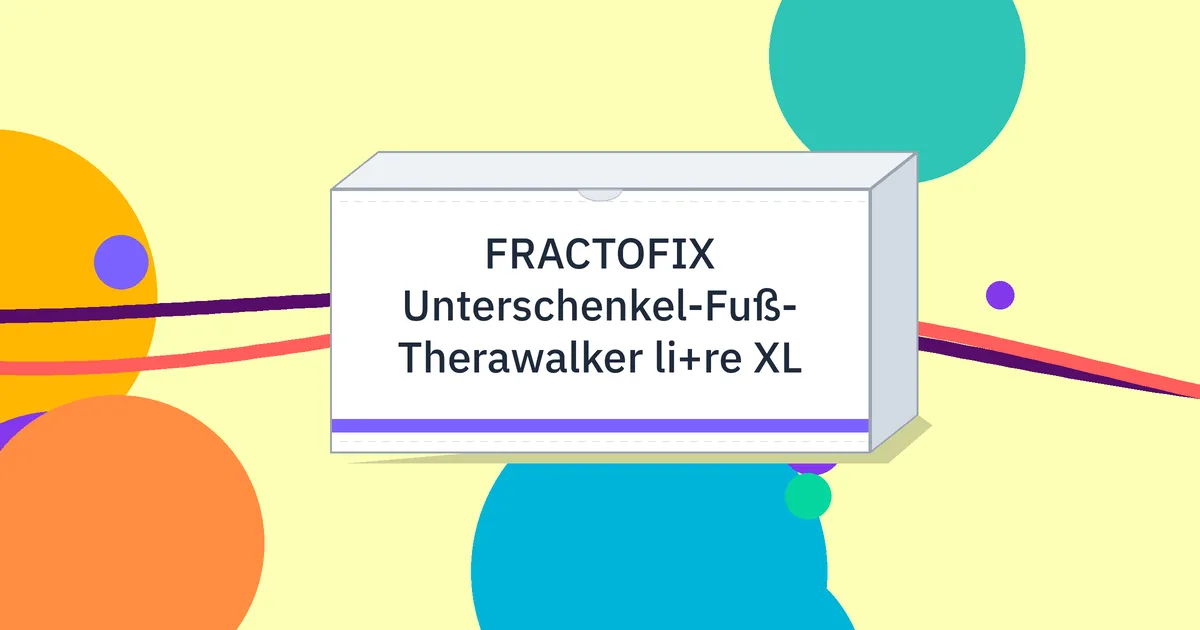 Symbolbild: Packung mit der Aufschrift FRACTOFIX Unterschenkel-Fuß-Therawalker li+re XL (PZN 17197745) – Verfügbarkeit und Bezug in Apotheken in Frankfurt am Main