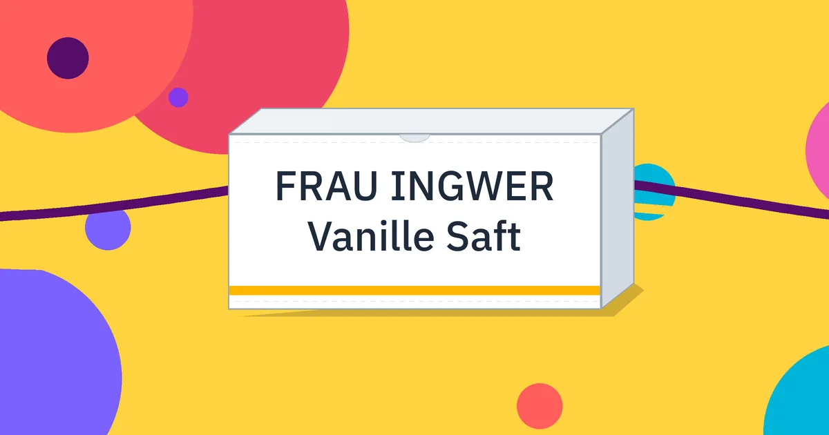 Symbolbild: Packung mit der Aufschrift FRAU INGWER Vanille Saft (PZN 18718519) – Verfügbarkeit und Bezug in Apotheken in Frankfurt am Main