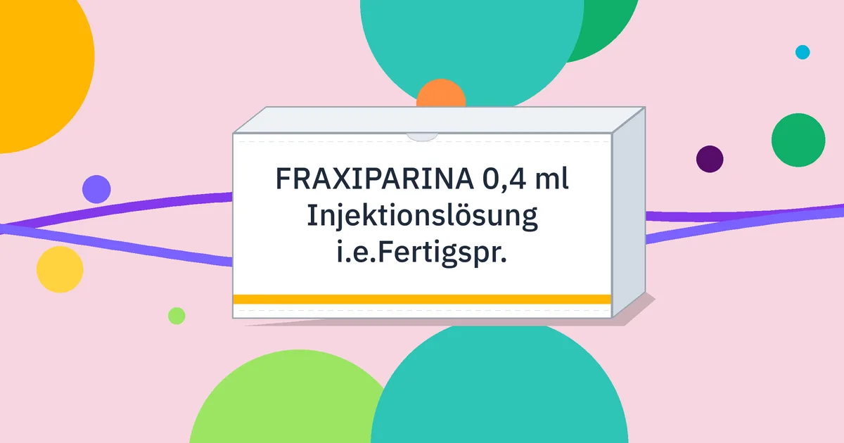 Symbolbild: Packung mit der Aufschrift FRAXIPARINA 0,4 ml Injektionslösung i.e.Fertigspr. (PZN 01975519) – Verfügbarkeit und Bezug in Apotheken in Frankfurt am Main