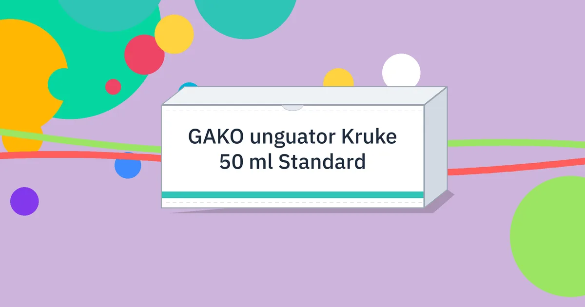 Symbolbild: Packung mit der Aufschrift GAKO unguator Kruke 50 ml Standard (PZN 11602883) – Verfügbarkeit und Bezug in Apotheken in Frankfurt am Main