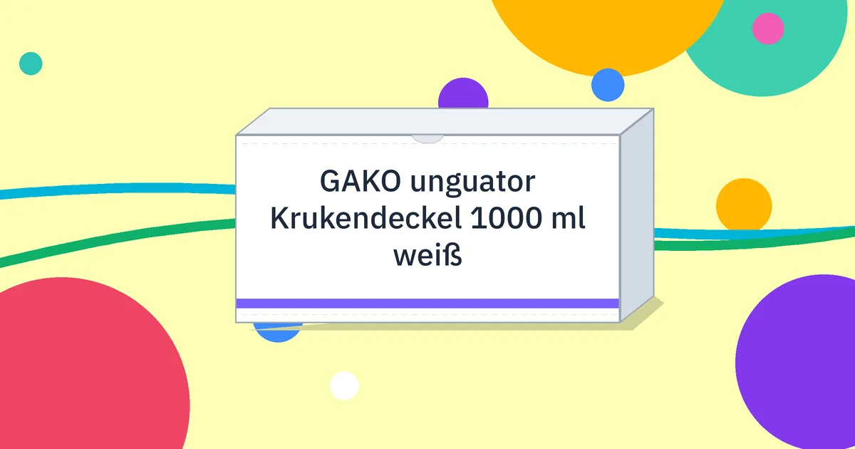 Symbolbild: Packung mit der Aufschrift GAKO unguator Krukendeckel 1000 ml weiß (PZN 11603664) – Verfügbarkeit und Bezug in Apotheken in Frankfurt am Main