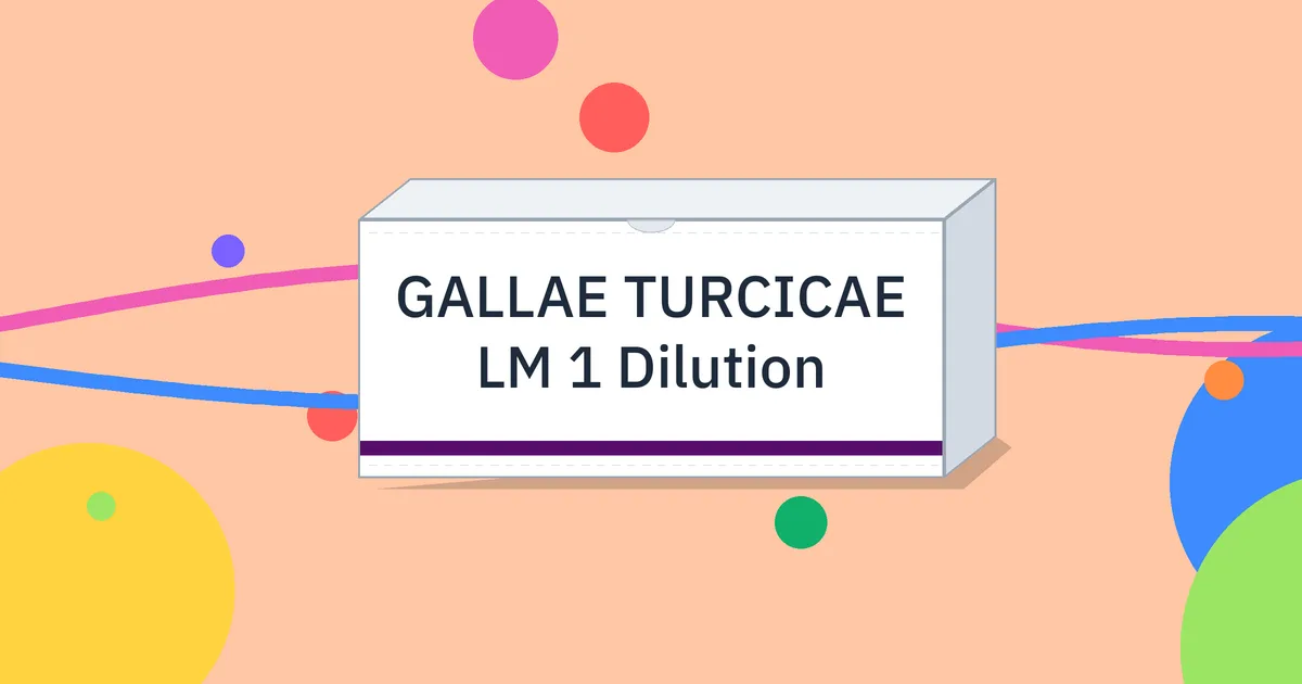 Symbolbild: Packung mit der Aufschrift GALLAE TURCICAE LM 1 Dilution (PZN 13497918) – Verfügbarkeit und Bezug in Apotheken in Frankfurt am Main