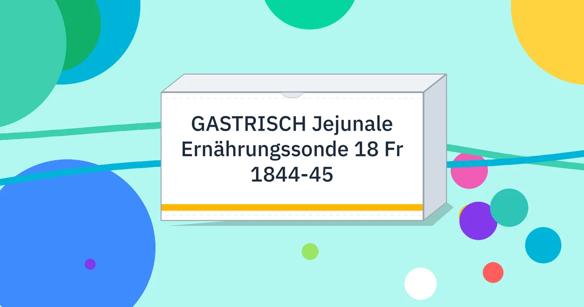 Symbolbild: Packung mit der Aufschrift GASTRISCH Jejunale Ernährungssonde 18 Fr 1844-45 (PZN 14345091) – Verfügbarkeit und Bezug in Apotheken in Frankfurt am Main