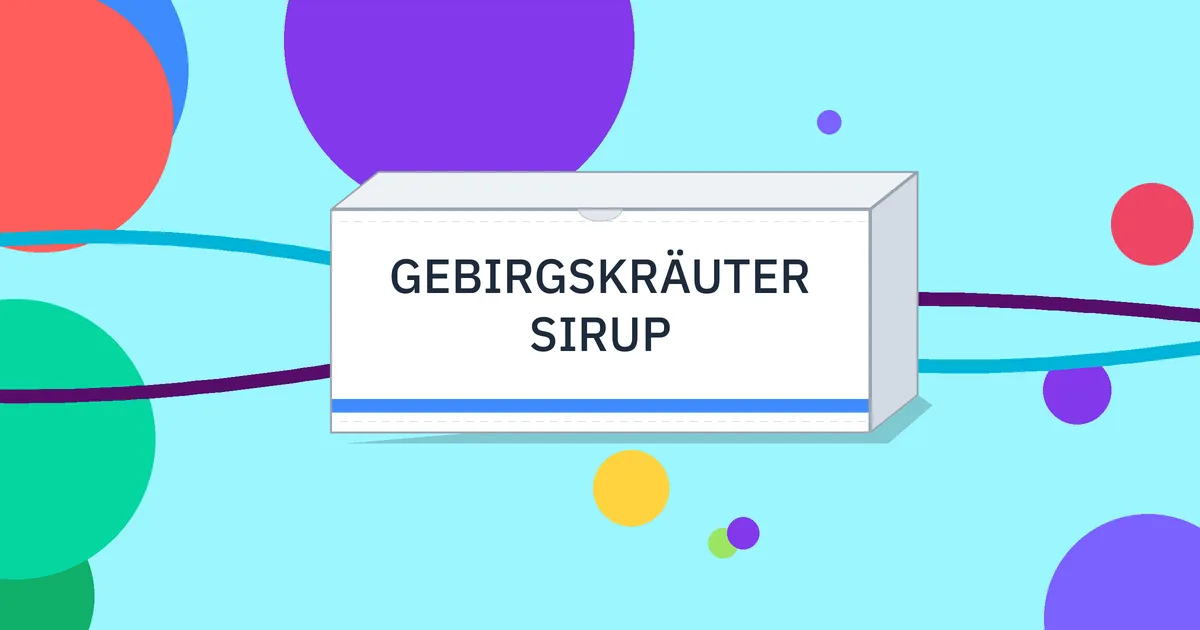 Symbolbild: Packung mit der Aufschrift GEBIRGSKRÄUTER SIRUP (PZN 19470642) – Verfügbarkeit und Bezug in Apotheken in Frankfurt am Main