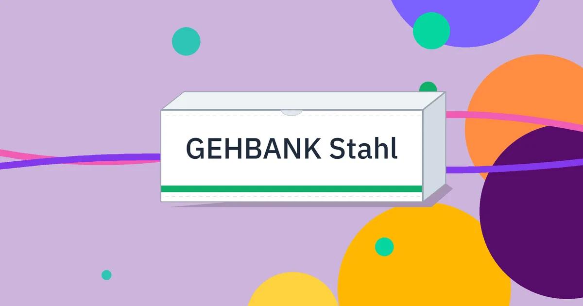 Symbolbild: Packung mit der Aufschrift GEHBANK Stahl (PZN 02439125) – Verfügbarkeit und Bezug in Apotheken in Frankfurt am Main