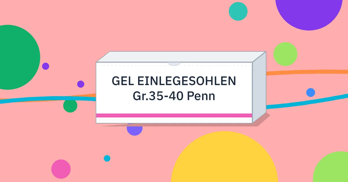 Symbolbild: Packung mit der Aufschrift GEL EINLEGESOHLEN Gr.35-40 Penn (PZN 15633389) – Verfügbarkeit und Bezug in Apotheken in Frankfurt am Main