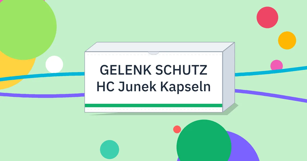 Symbolbild: Packung mit der Aufschrift GELENK SCHUTZ HC Junek Kapseln (PZN 09325169) – Verfügbarkeit und Bezug in Apotheken in Frankfurt am Main