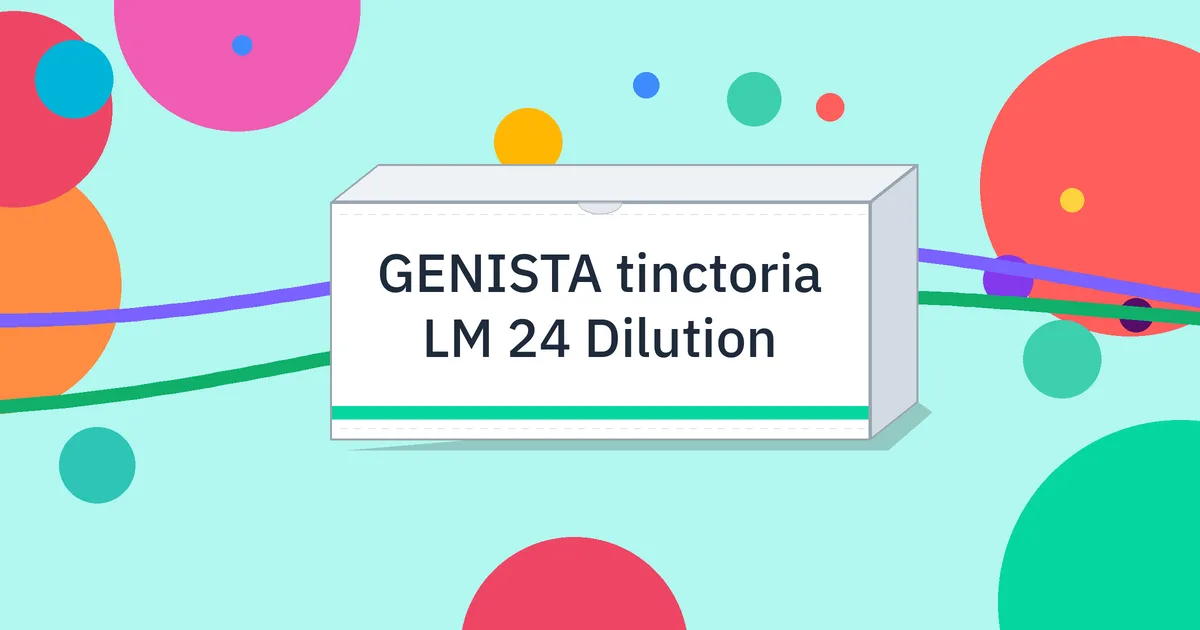 Symbolbild: Packung mit der Aufschrift GENISTA tinctoria LM 24 Dilution (PZN 13499596) – Verfügbarkeit und Bezug in Apotheken in Frankfurt am Main