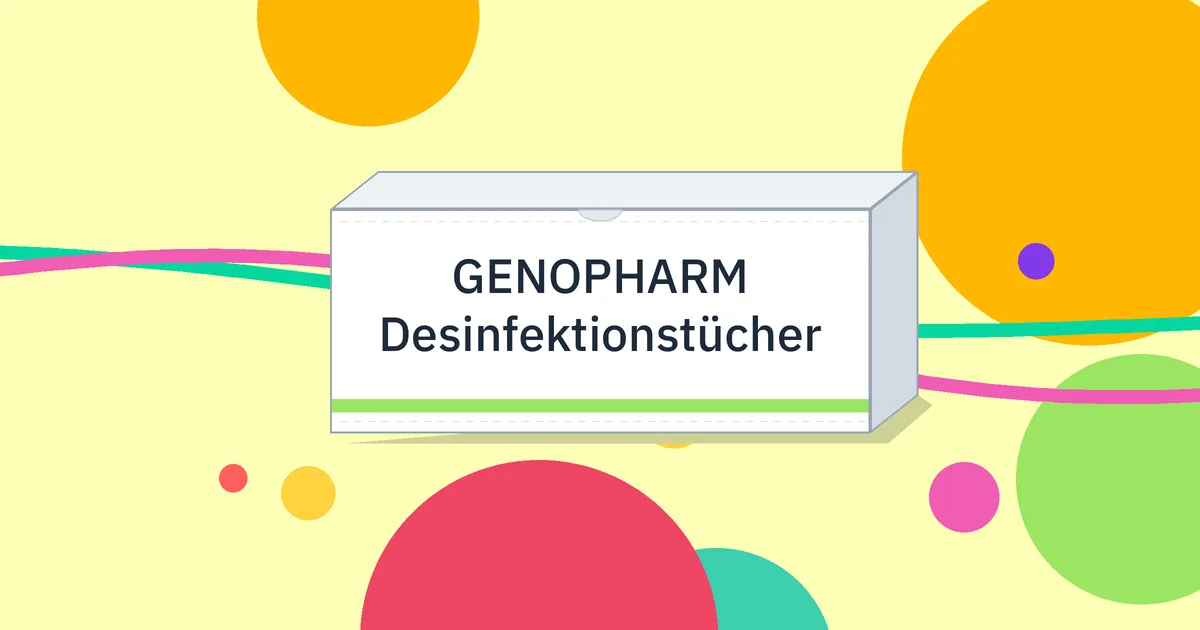 Symbolbild: Packung mit der Aufschrift GENOPHARM Desinfektionstücher (PZN 16861069) – Verfügbarkeit und Bezug in Apotheken in Frankfurt am Main