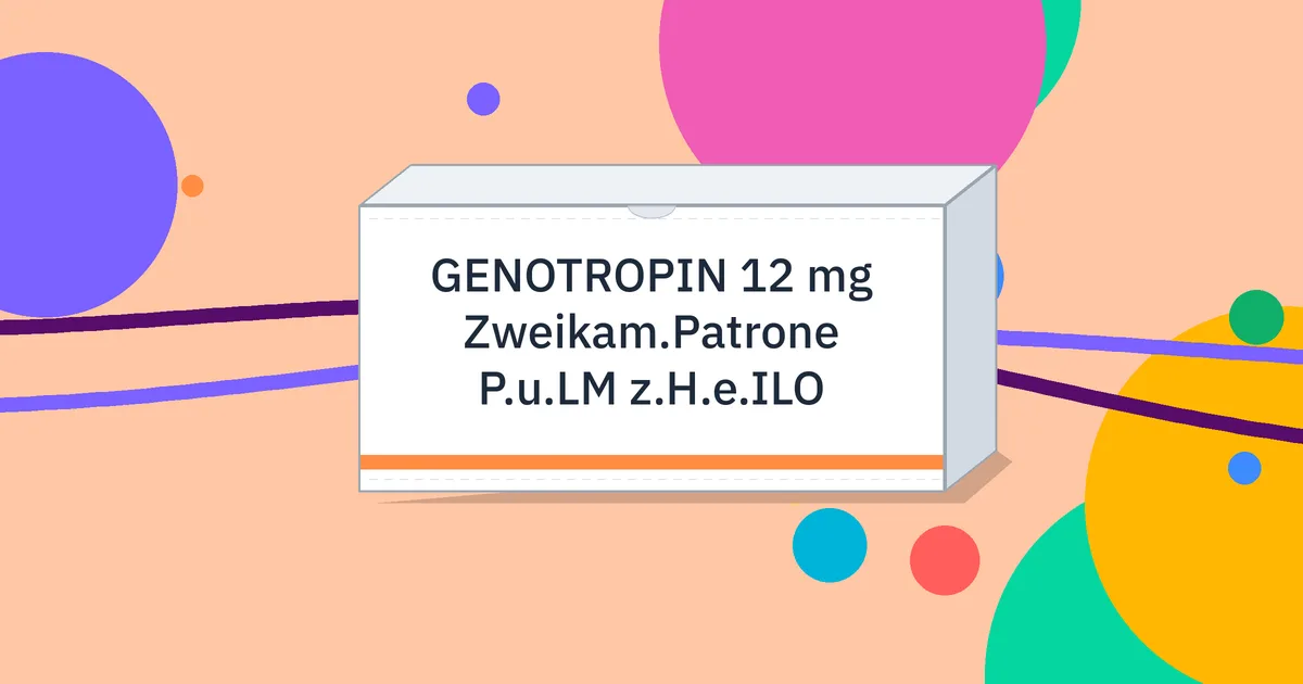 Symbolbild: Packung mit der Aufschrift GENOTROPIN 12 mg Zweikam.Patrone P.u.LM z.H.e.ILO (PZN 15609801) – Verfügbarkeit und Bezug in Apotheken in Frankfurt am Main
