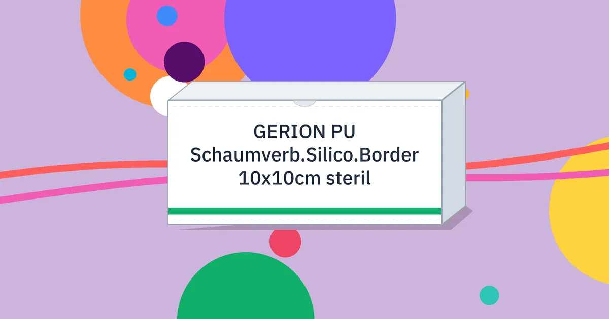 Symbolbild: Packung mit der Aufschrift GERION PU Schaumverb.Silico.Border 10x10cm steril (PZN 19746529) – Verfügbarkeit und Bezug in Apotheken in Frankfurt am Main