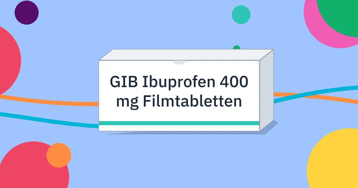 Symbolbild: Packung mit der Aufschrift GIB Ibuprofen 400 mg Filmtabletten (PZN 01093819) – Verfügbarkeit und Bezug in Apotheken in Frankfurt am Main