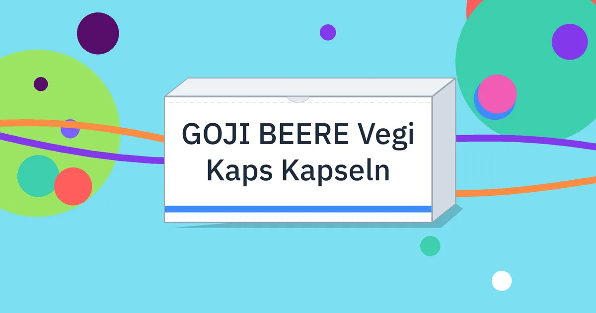 Symbolbild: Packung mit der Aufschrift GOJI BEERE Vegi Kaps Kapseln (PZN 03431166) – Verfügbarkeit und Bezug in Apotheken in Frankfurt am Main